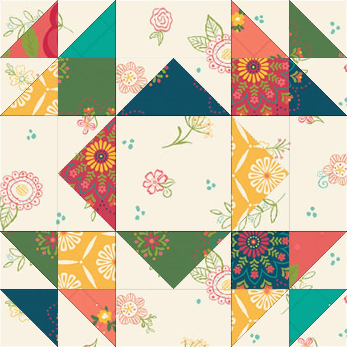 Summer Winds Single Quilt Block